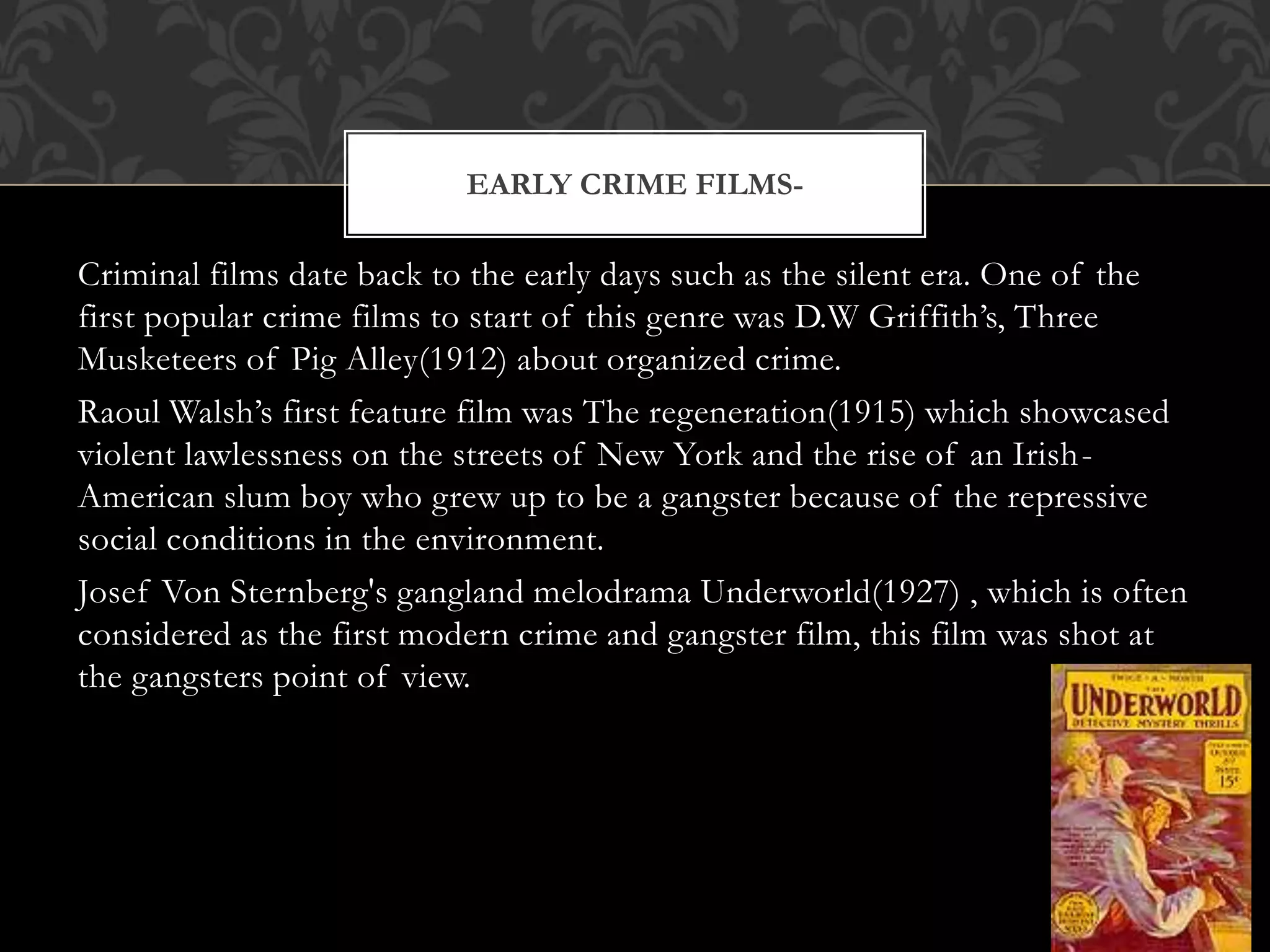 The history of the crime genre | PPTX