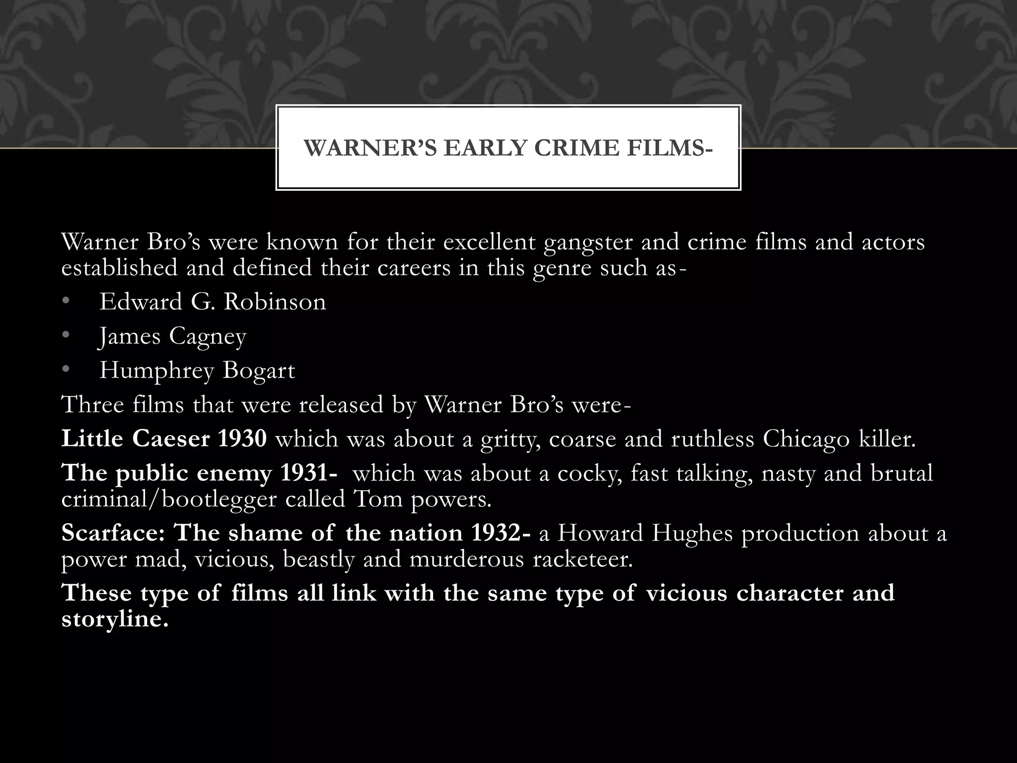 The history of the crime genre | PPTX