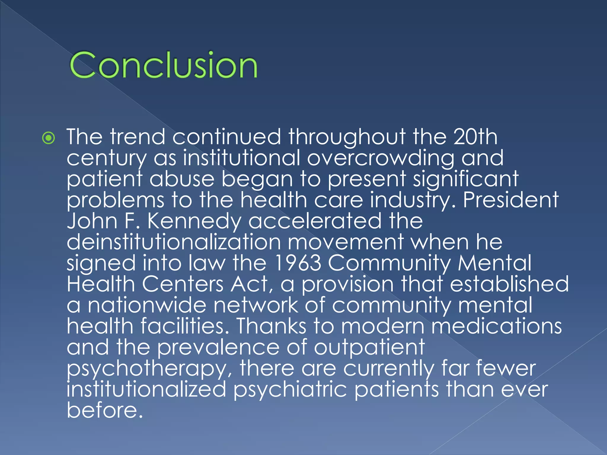The History of the Deinstitutionalization Movement | PPTX