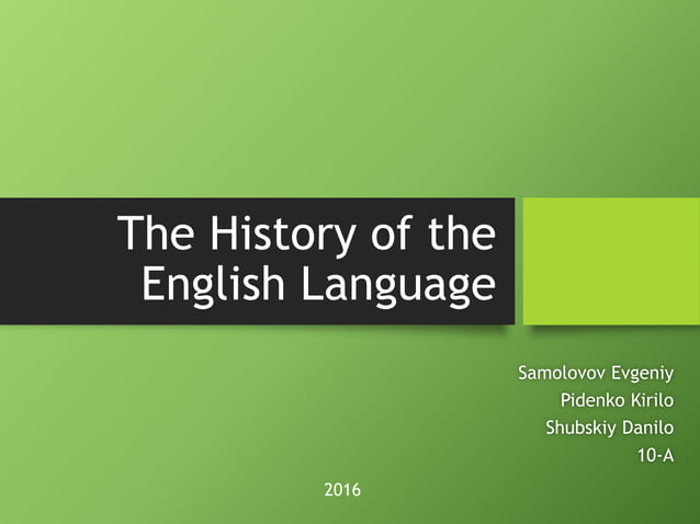 The history of the english language | PPT