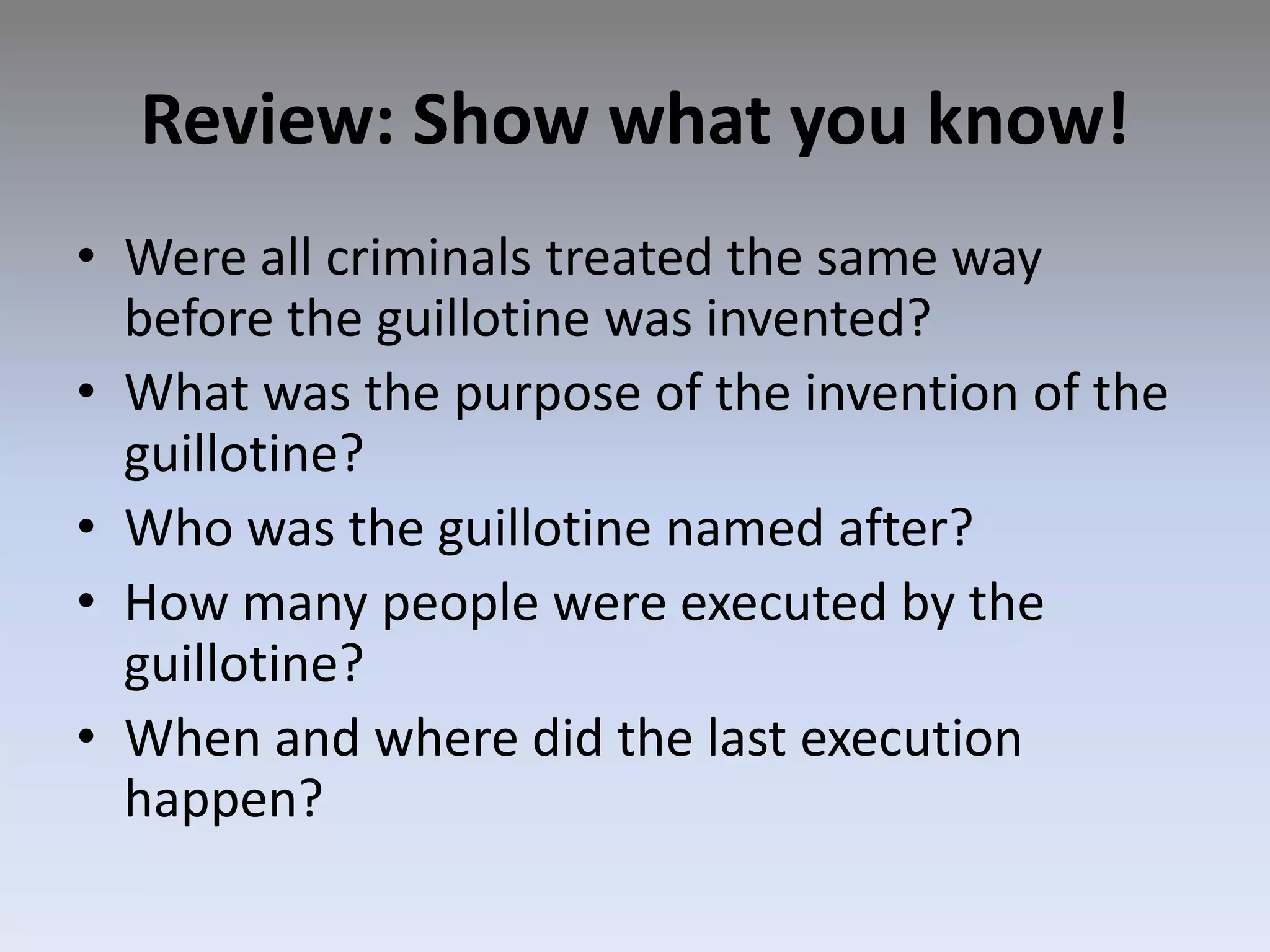 The history of the guillotine | PPTX