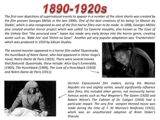 The History of the Horror Genre | PPTX | Horror | Genres