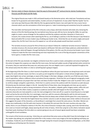 The History of the Horror Genre and Analyses | PDF