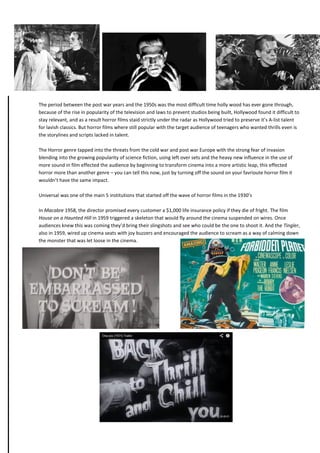 The History of the Horror Genre and Analyses | PDF