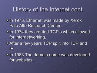 The History Of The Internet | PPT
