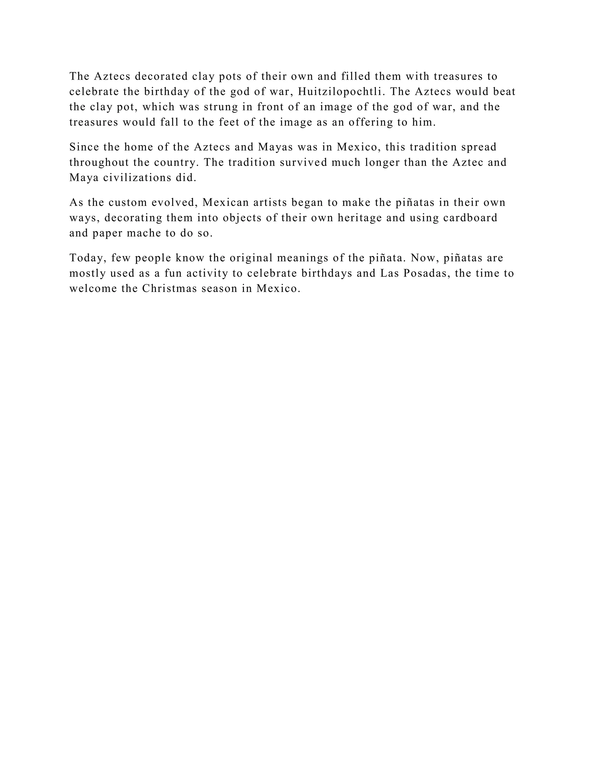 The history of the piñata | DOCX