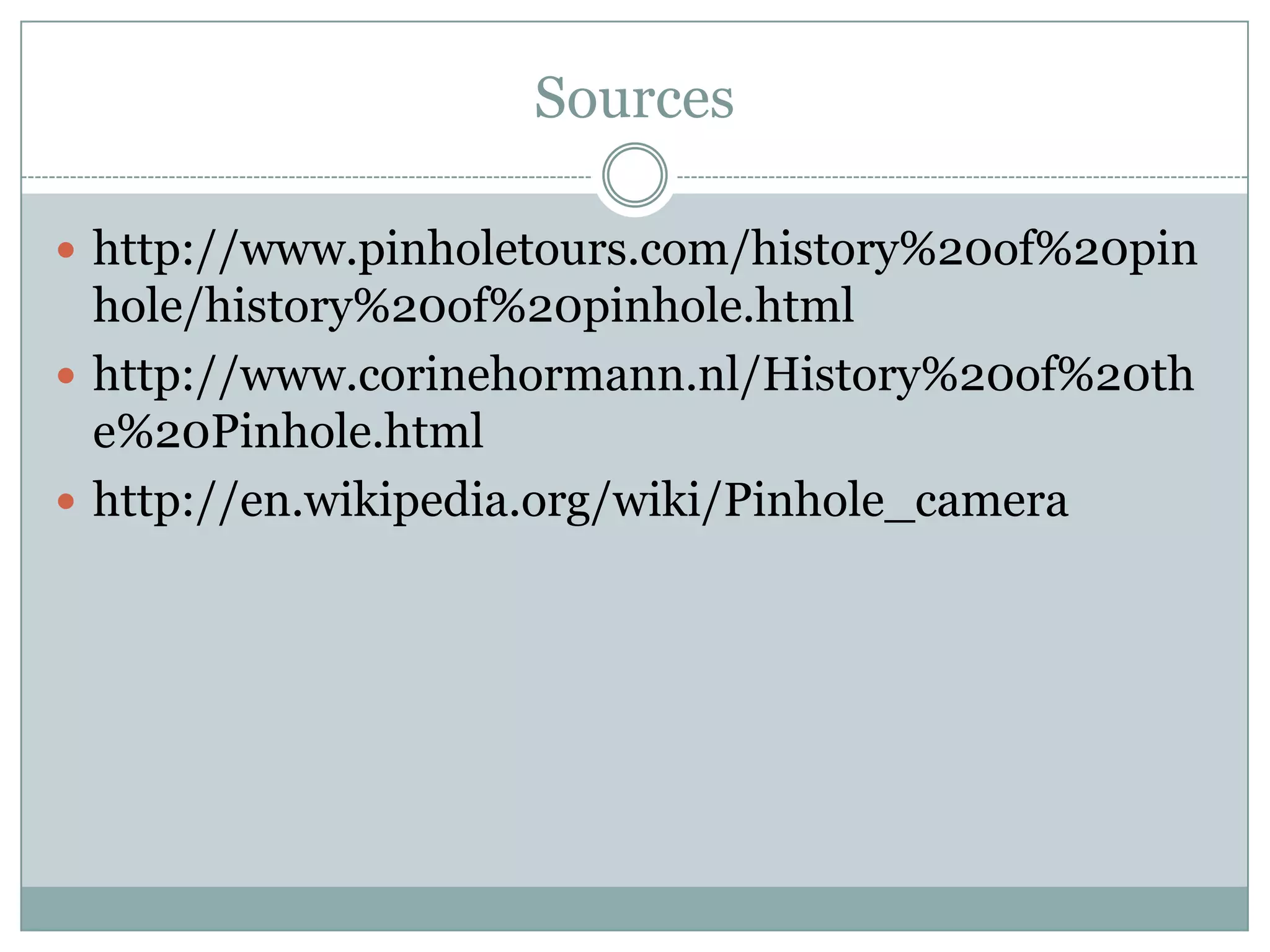 The history of the pinhole camera | PPTX