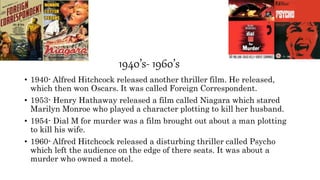 The History of The Thriller Genre | PPTX | Horror | Genres