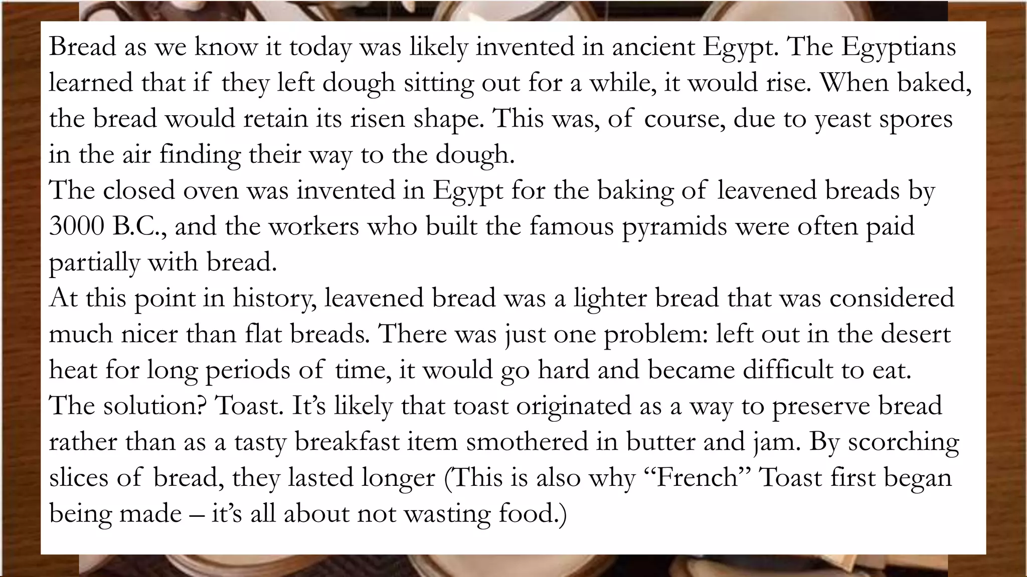 The History of Toast | PPTX