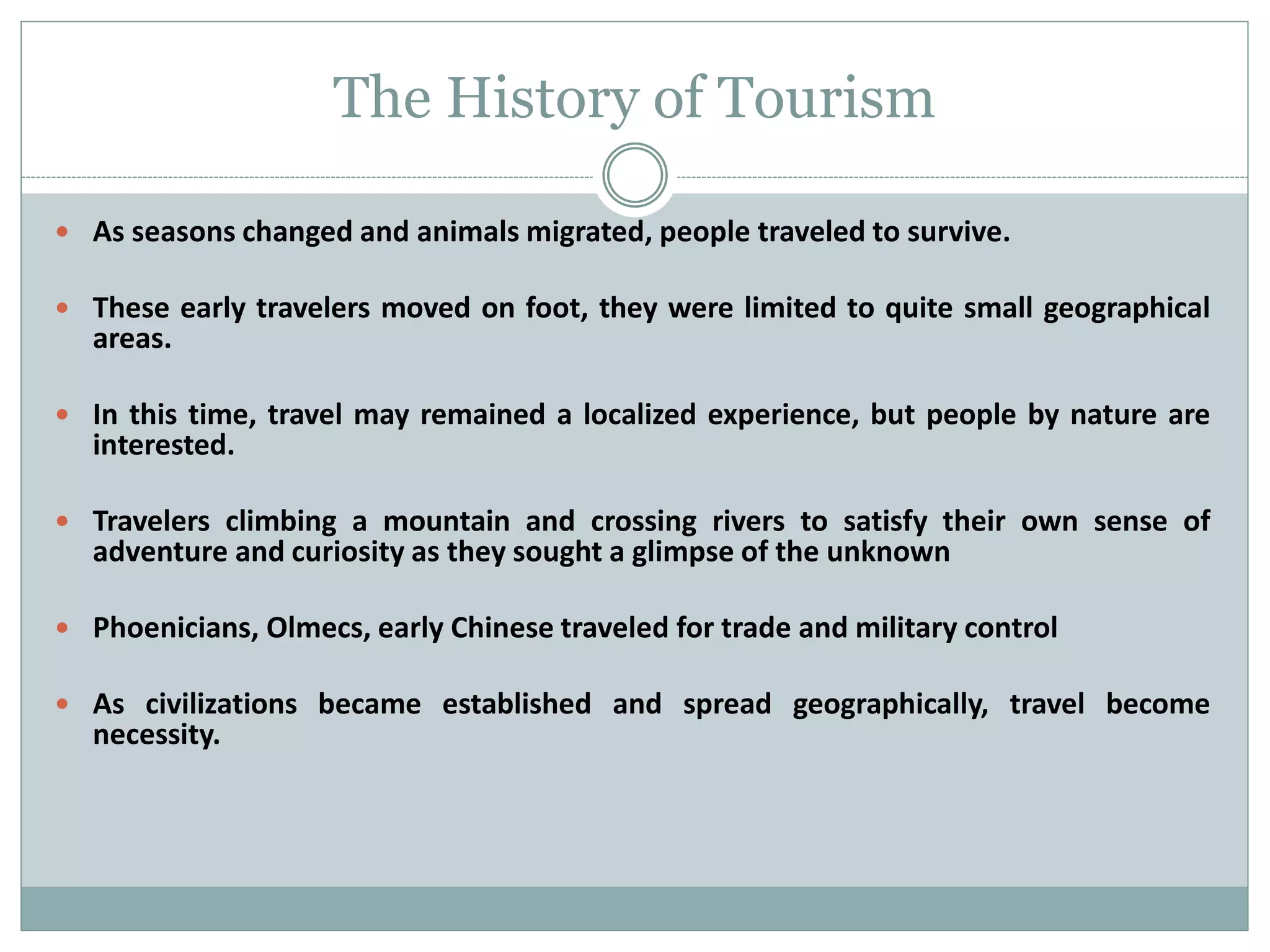 The history of Tourism | PPTX