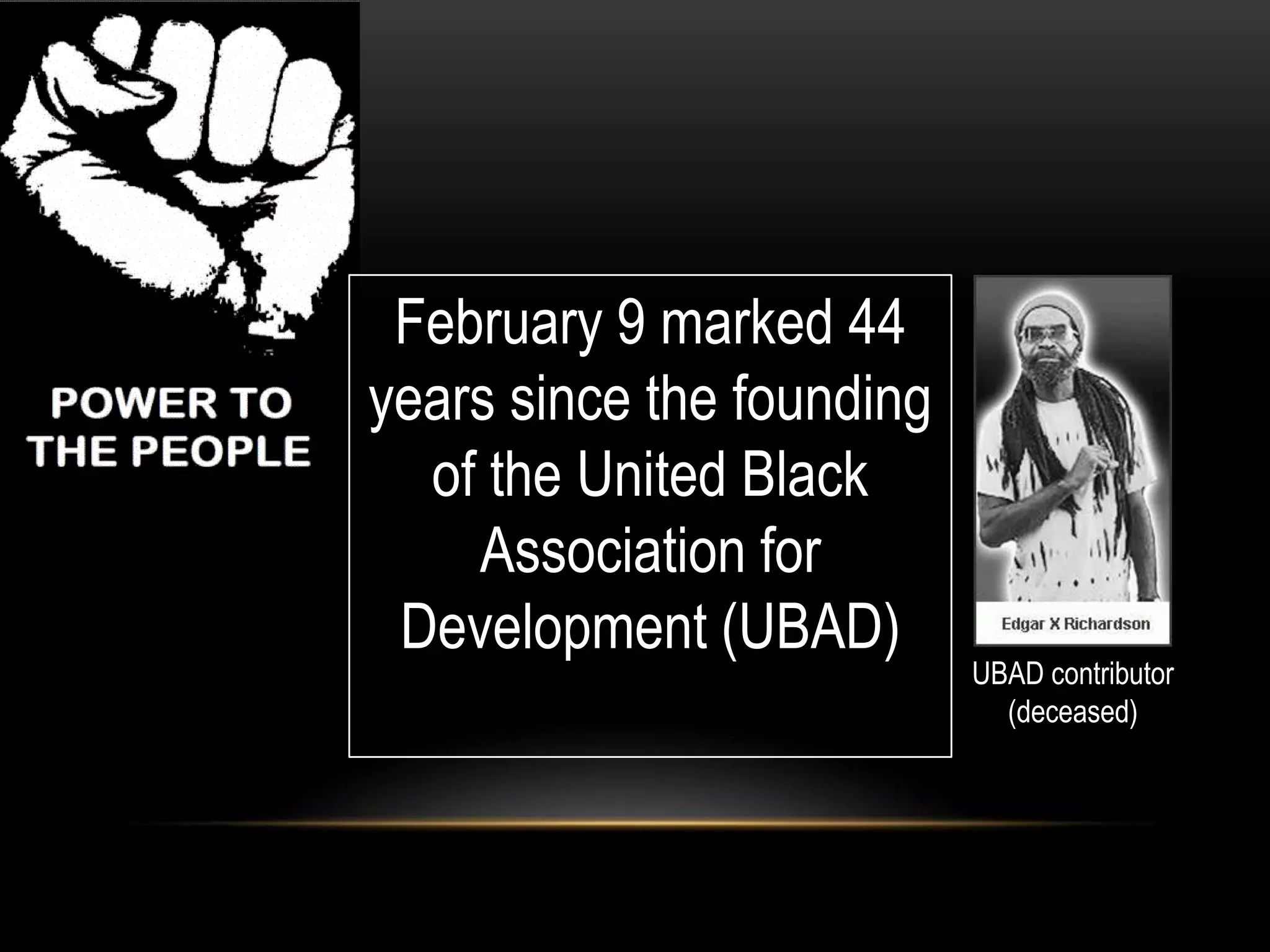 The History of UBAD | PPTX
