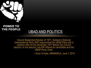 The History of UBAD | PPTX
