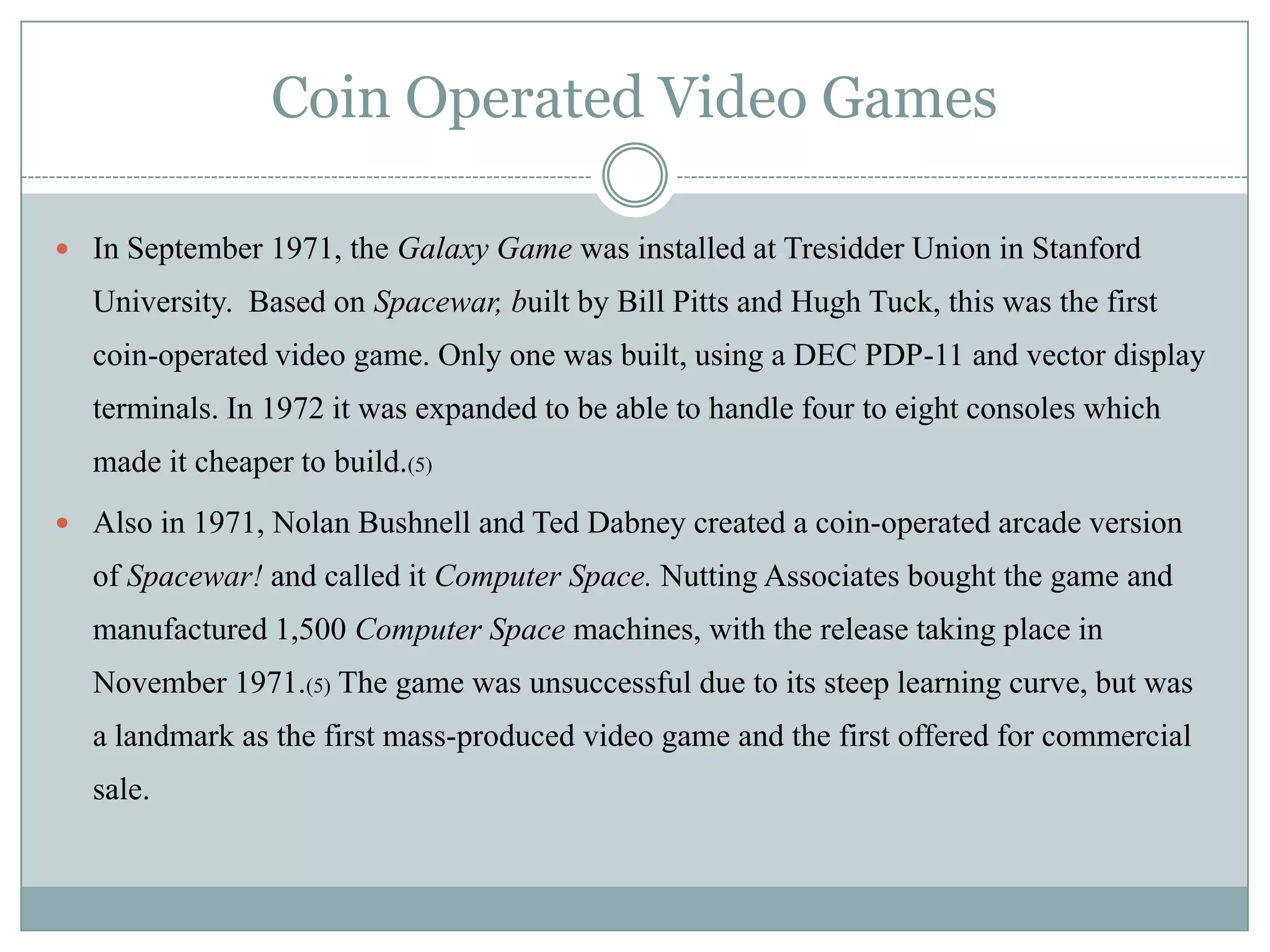 The History Of Video Games | PPTX