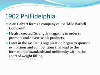 The history of weight lifting | PPTX