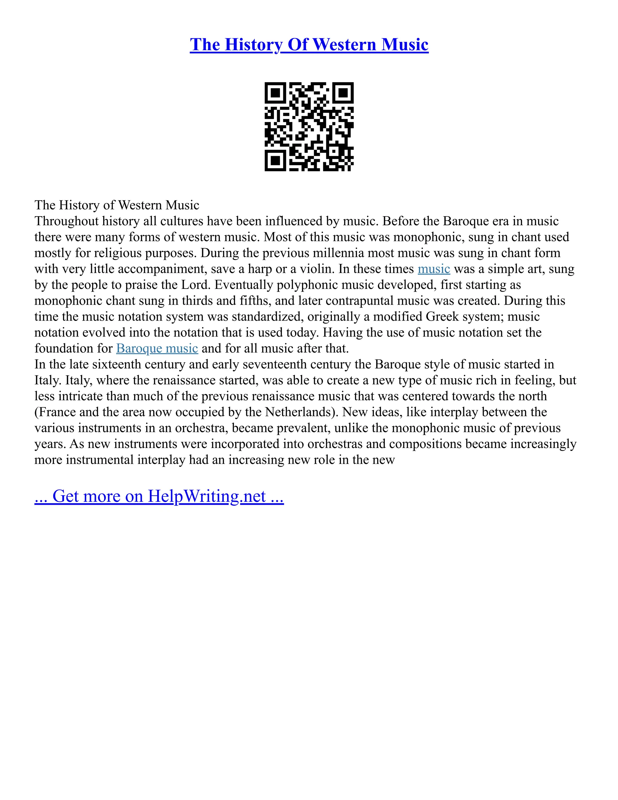 The History Of Western Music | PDF