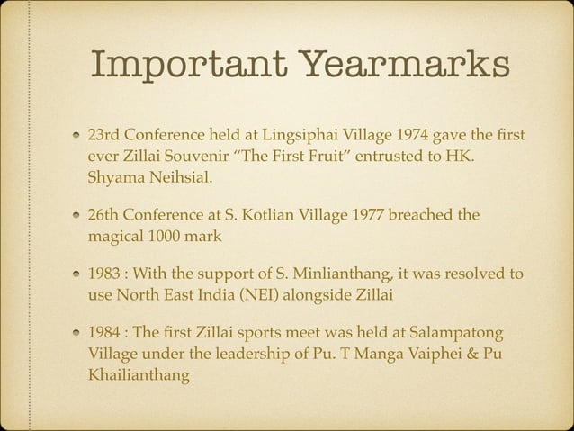 The History of Vaiphei Zillai | PPT