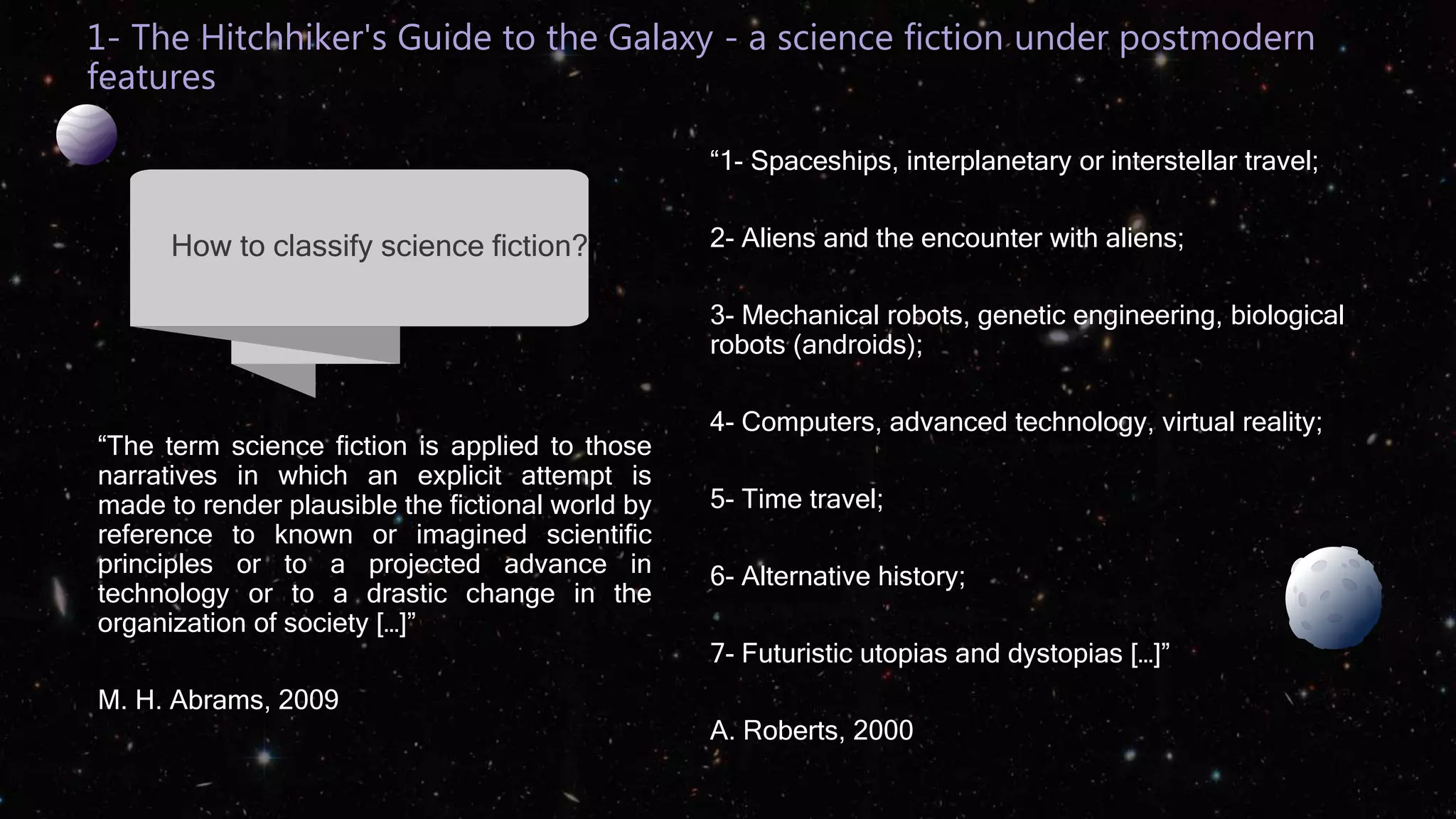 The hitchhiker's guide to the galaxy by douglas adams slide - ppt | PPTX