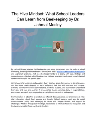 The Hive Mindset_ What School Leaders Can Learn from Beekeeping by Dr.pdf