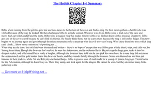 Bilbo Runs Into The Goblins