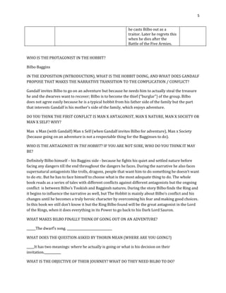 The Hobbit questions and answers chapter 1 | DOCX