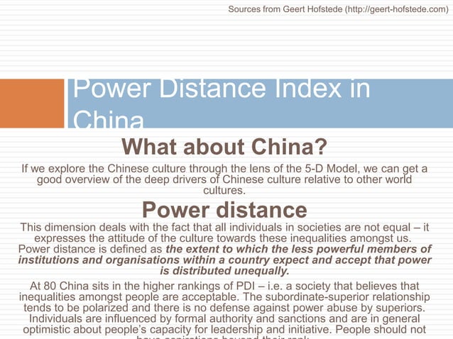 The hofstede’s model (power distance and uncertainty | PPTX | Science