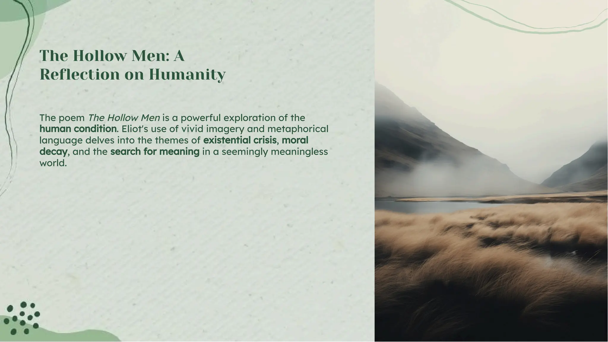 The Hollow Men , for English literature ppt | PDF