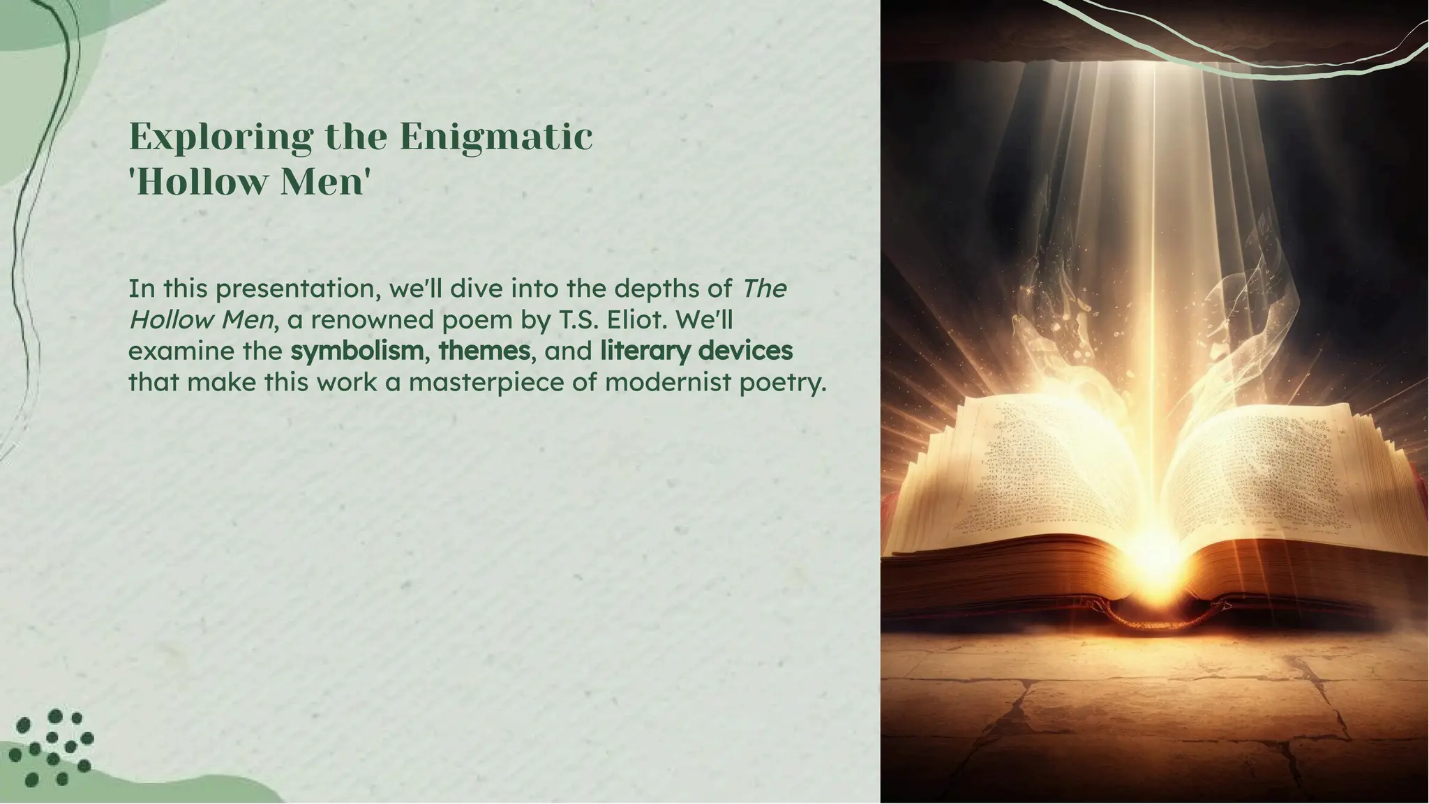 The Hollow Men , for English literature ppt | PDF