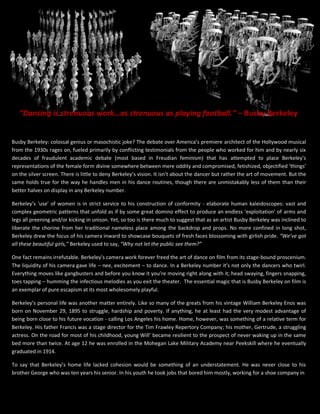 THE HOLLYWOOD ART - BUSBY BERKELEY | PDF