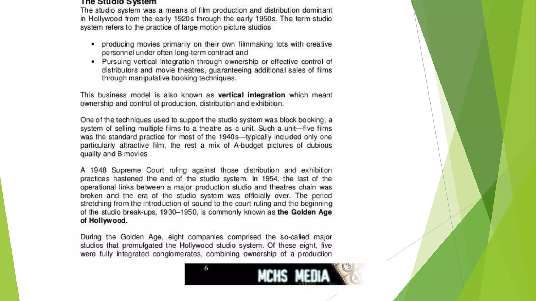 The hollywood film industry | PPTX