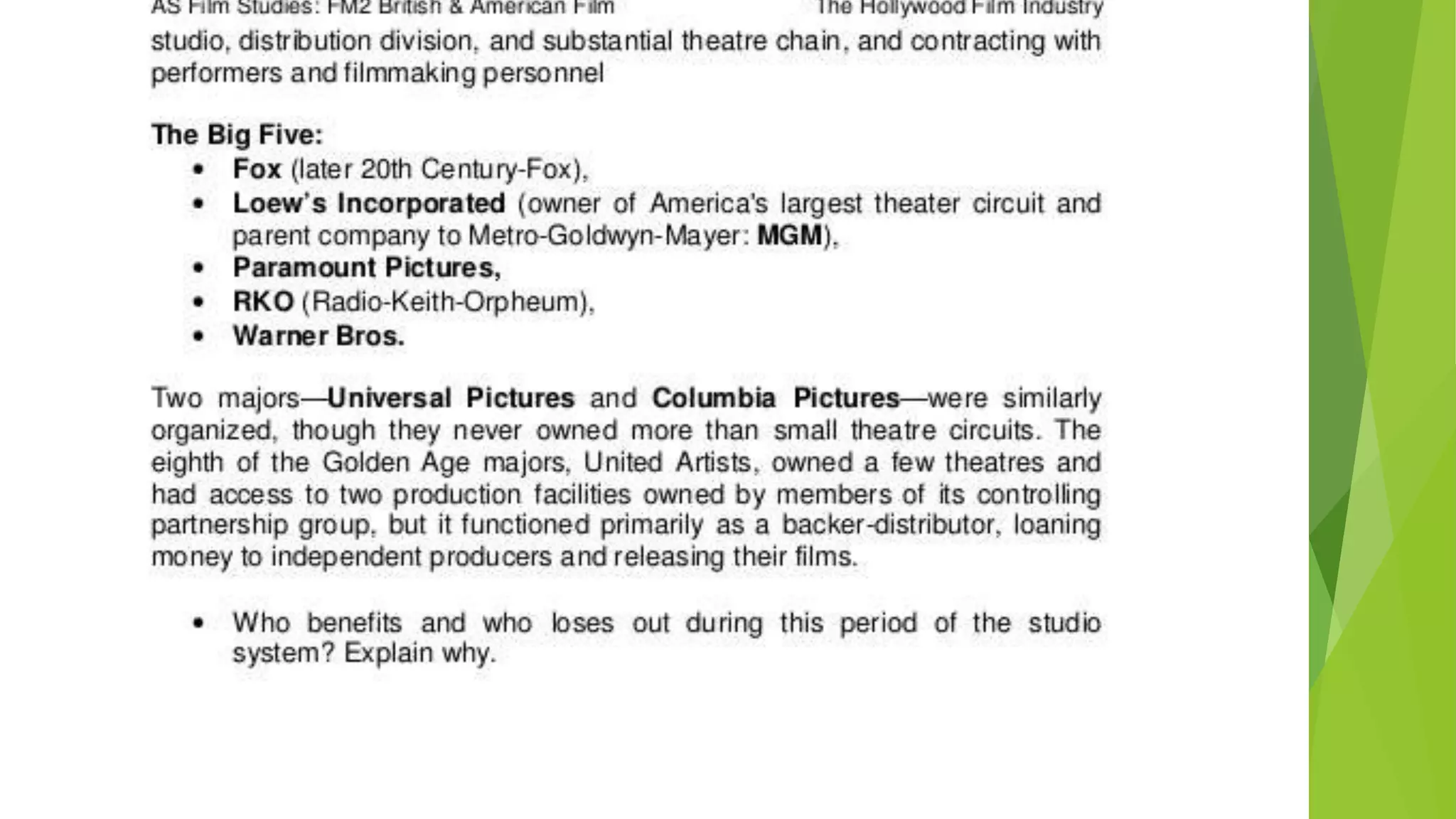 The hollywood film industry | PPTX
