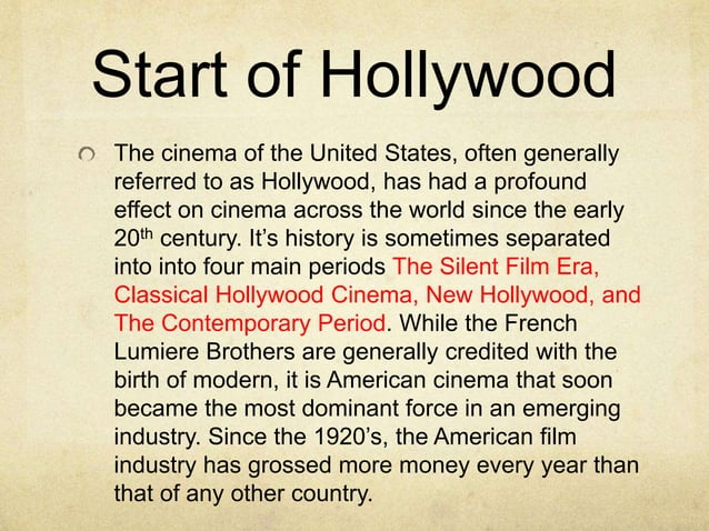 The hollywood film industry | PPT