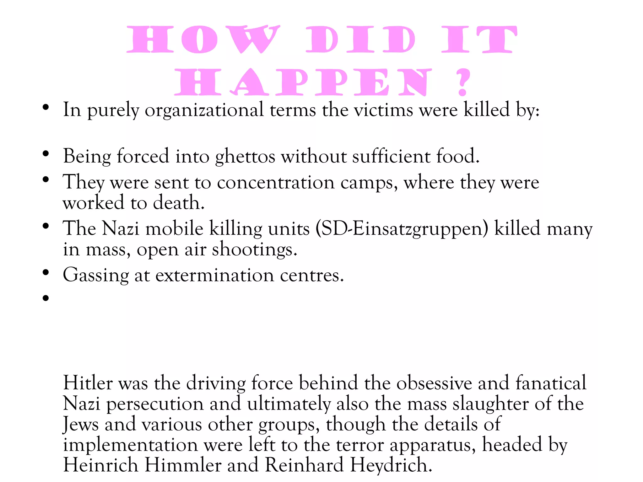 The holocaust. 5 w's r.e. | PPT