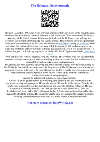 The Holocaust Essay | PDF