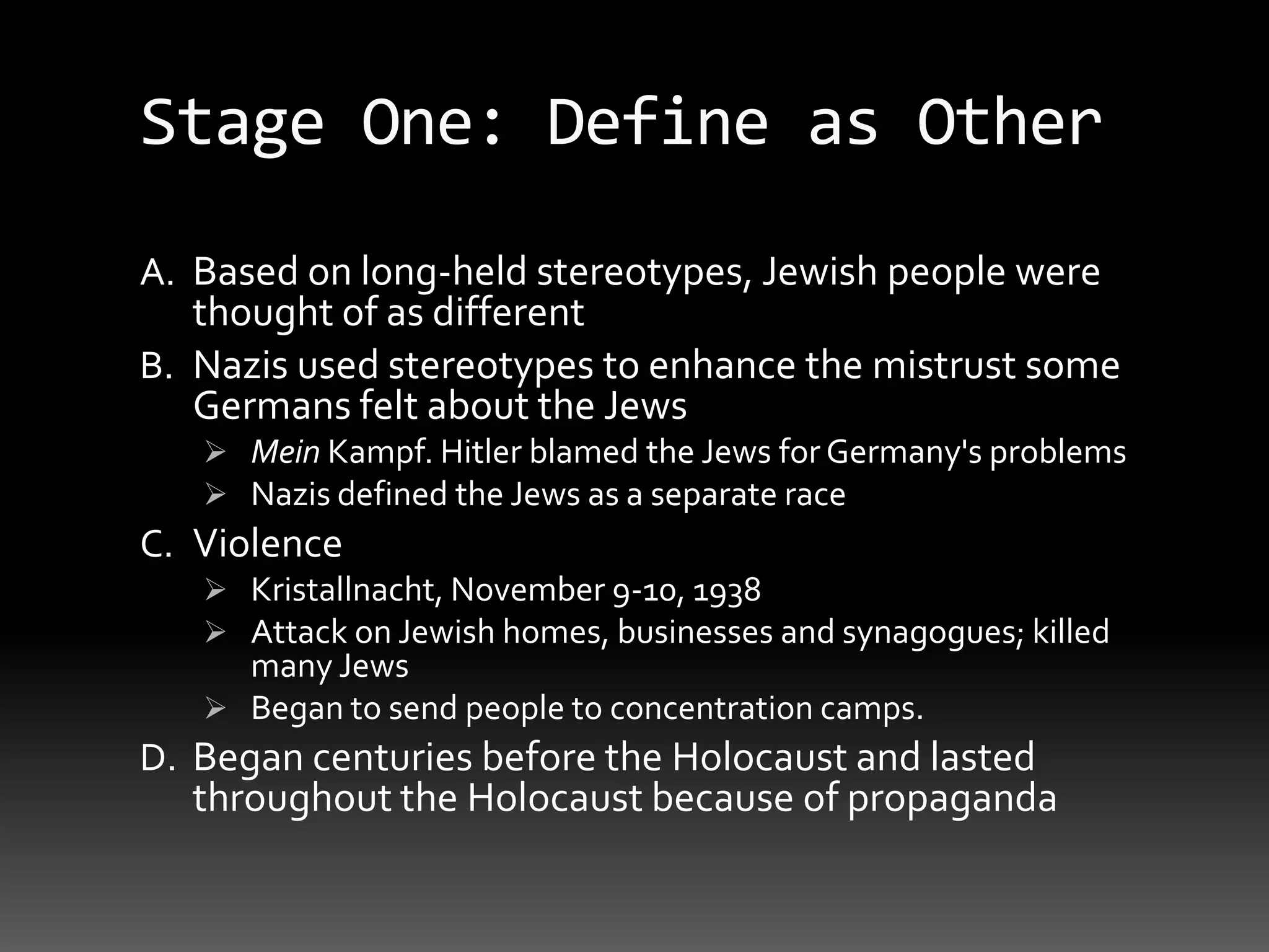 The Four Stages of the Holocaust | PPTX
