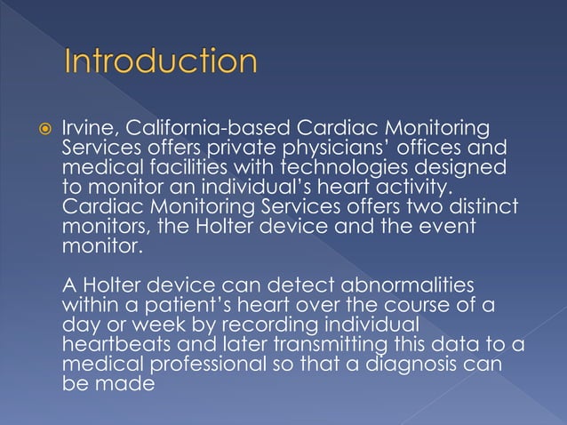The Holter Device and the Event Monitor | PPT