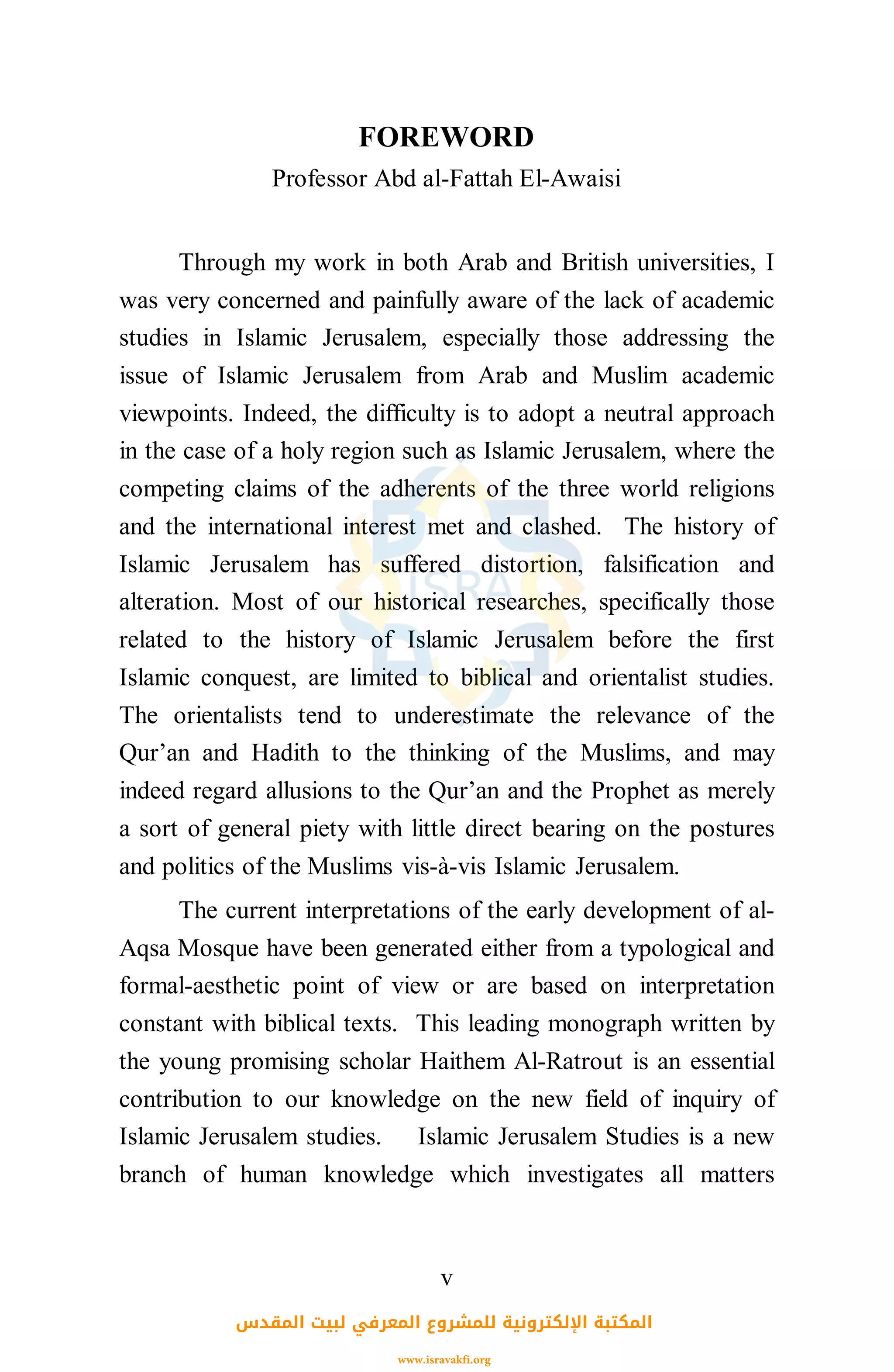 The Architectural Development Of Al-Aqsa Mosque in The Early Islamic ...