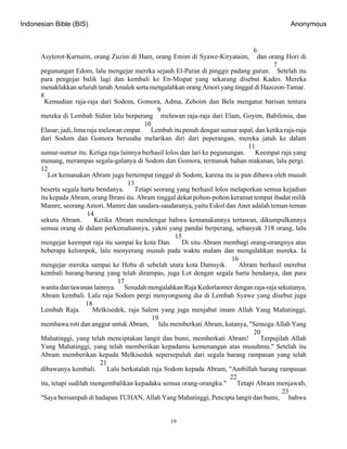 The holy bible in indonesian (bahasa indonesia seharihari) | PDF