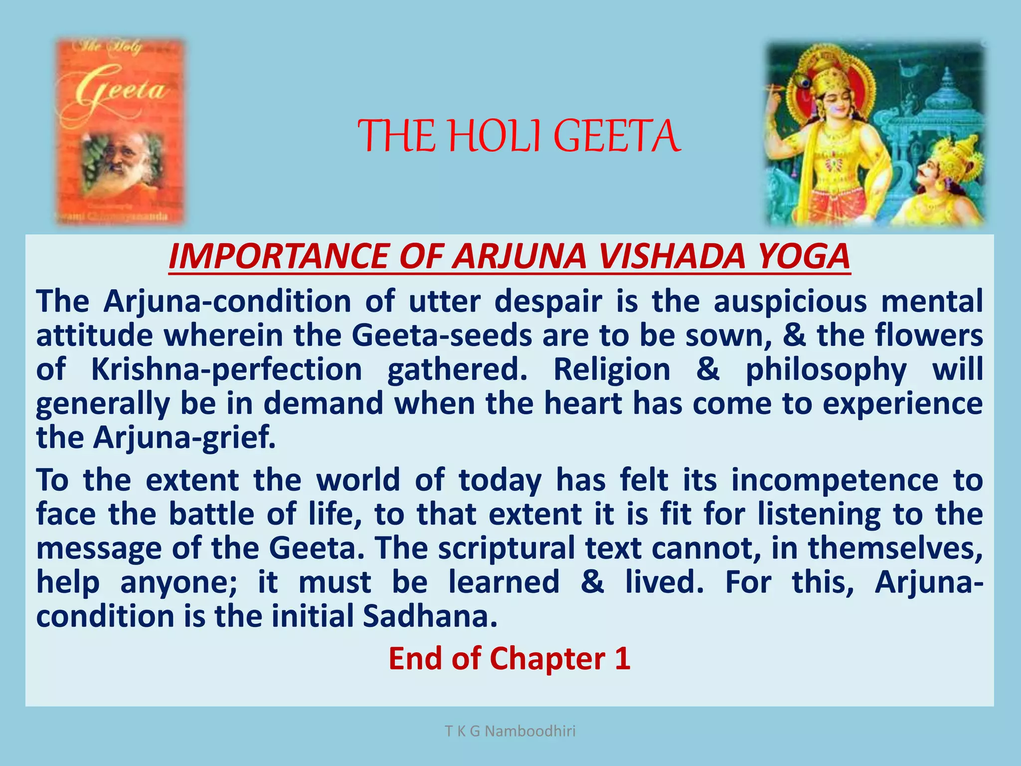 The holy geeta chapter 1-arjuna-grief | PPT