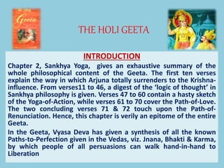 The holy geeta chapter 2-yoga of knowledge | PPTX
