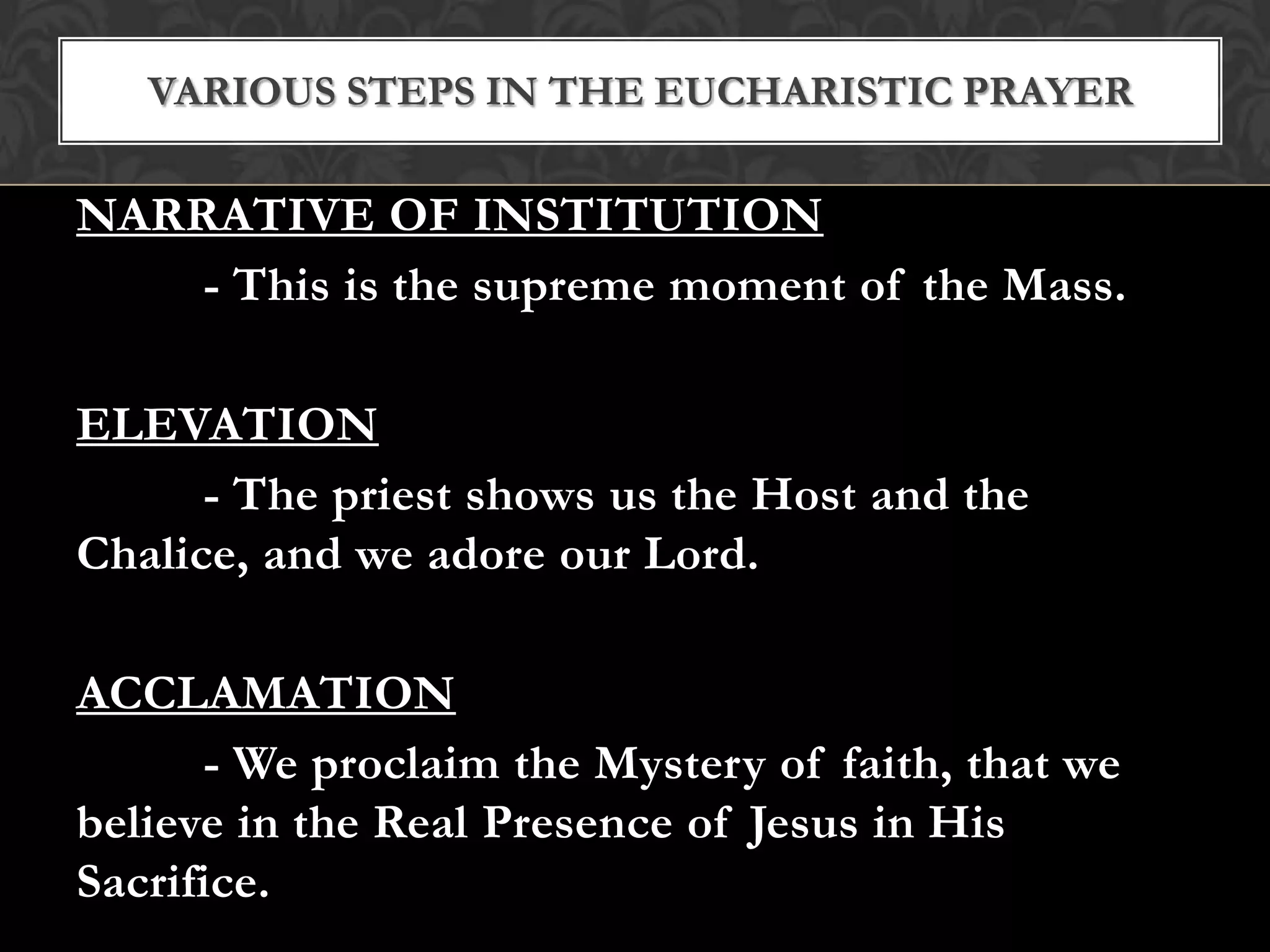 The holy mass {lecture} | PPTX
