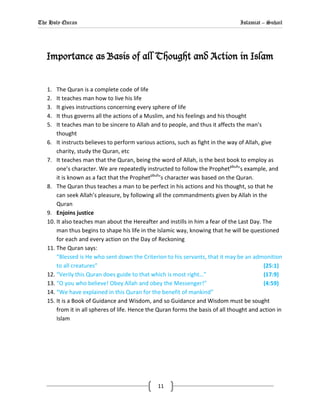 The Holy Quran in Brief | PDF