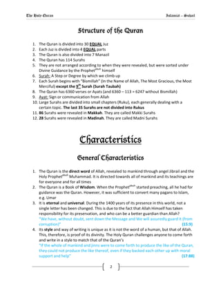 The Holy Quran in Brief | PDF