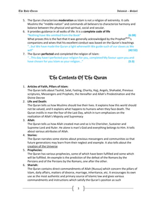 The Holy Quran in Brief | PDF