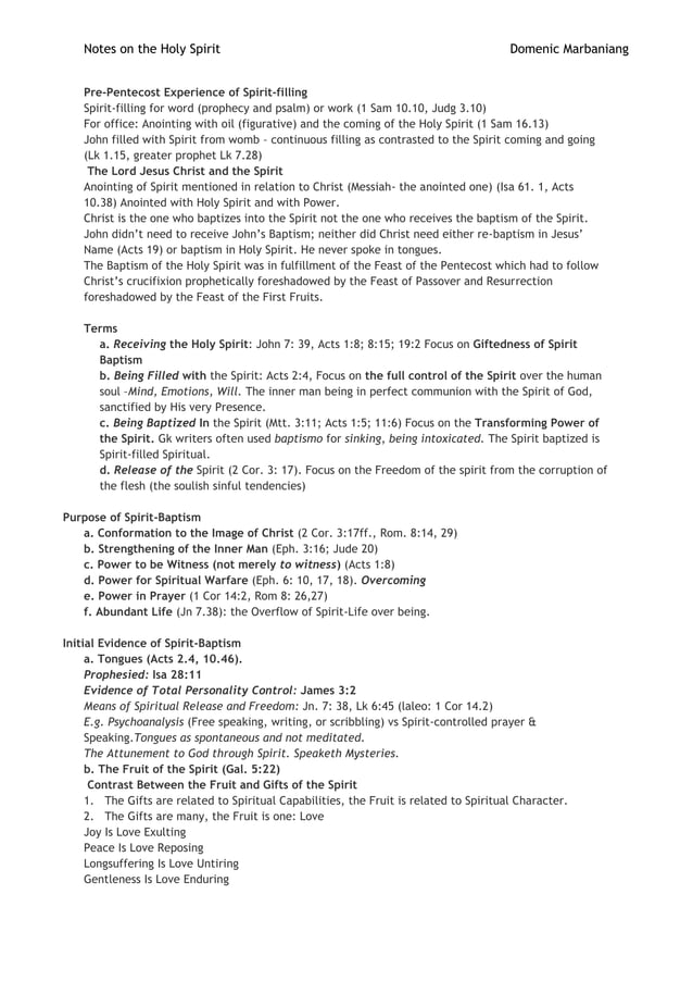 The Holy Spirit | PDF | Spirituality | Religion & Spirituality