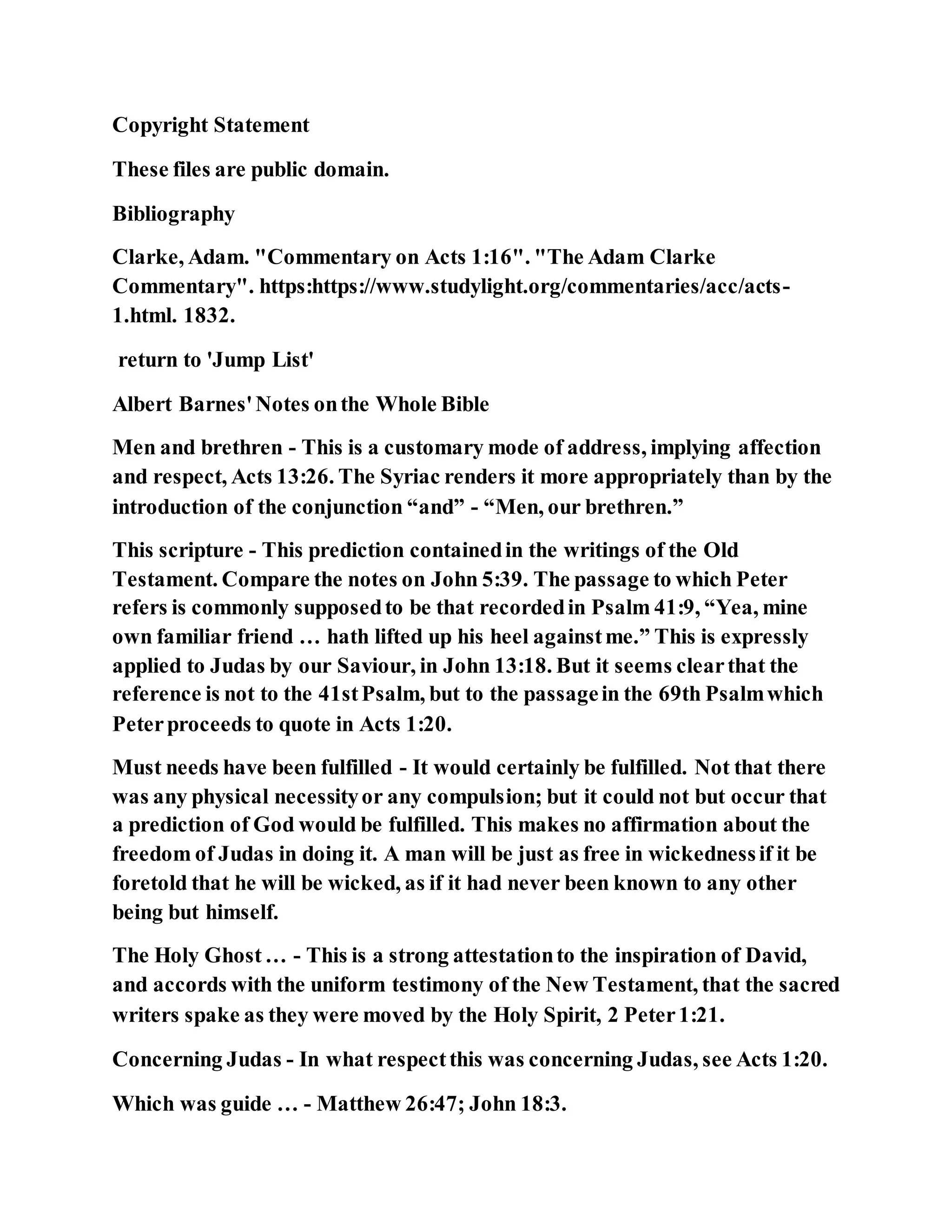 The holy spirit and judas | PDF