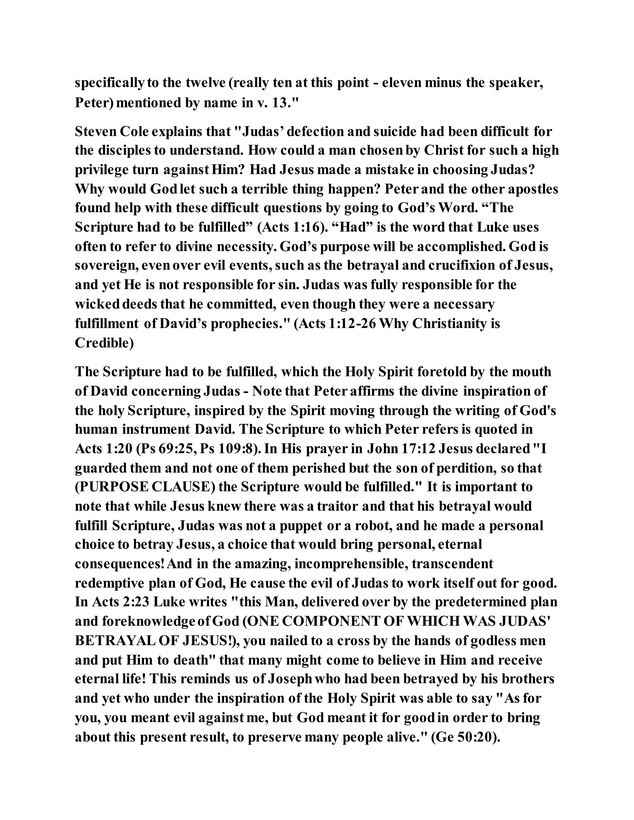 The holy spirit and judas | PDF