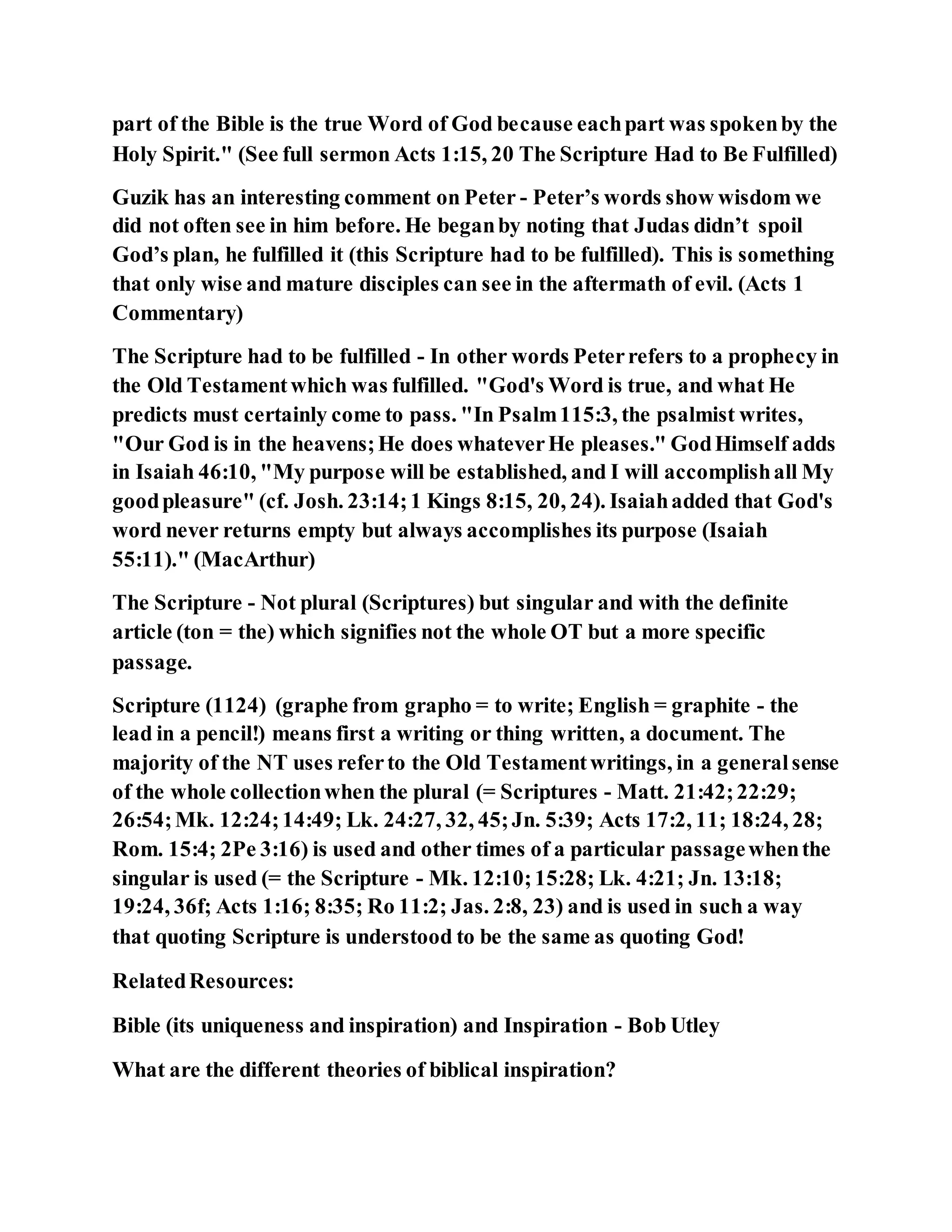 The holy spirit and judas | PDF