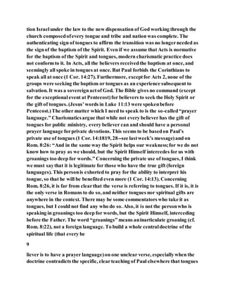 The holy spirit and speaking in tongues | DOCX