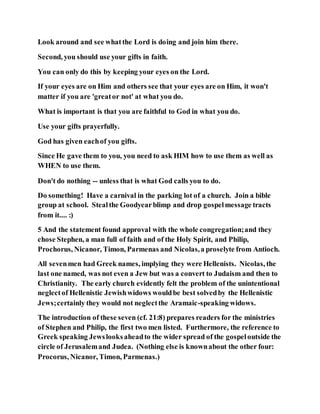 The holy spirit and the 7 deacons | DOCX
