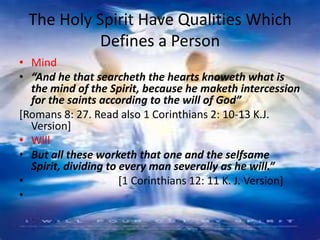 The holy spirit and the beliver | PPTX